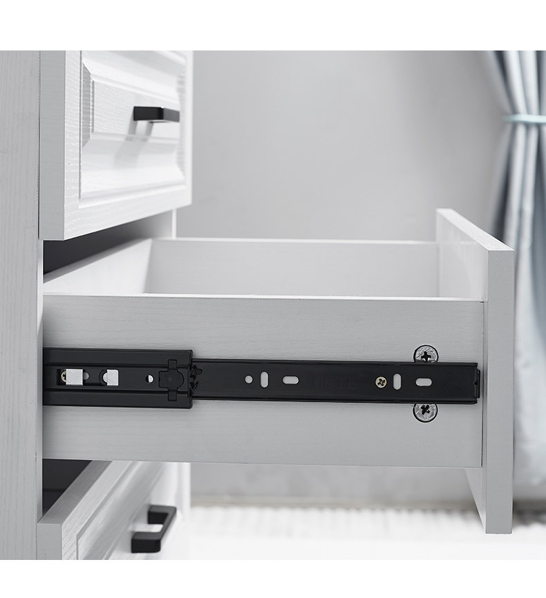 Black rebound steel ball slide drawer three-section track | Good Bouncer