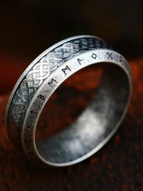 Life Titanium Steel Ring Male Tide Brand Viking Celtic Circle Ring Ring ...