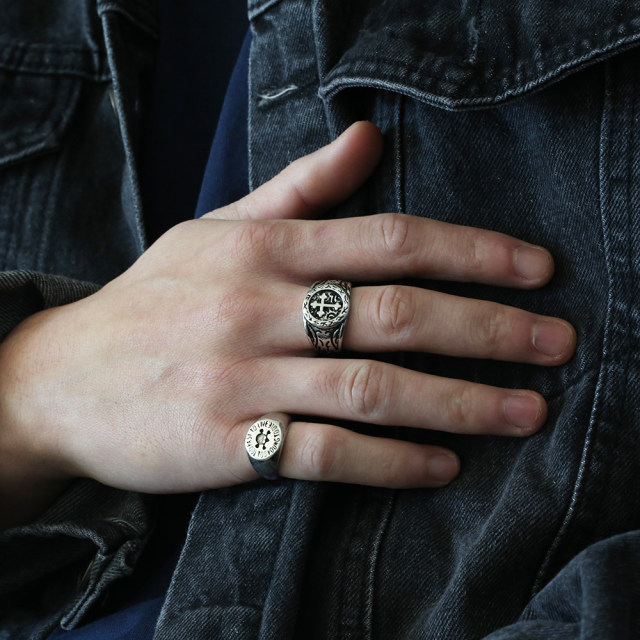 European and American retro rings for men, trendy brand, American style ...