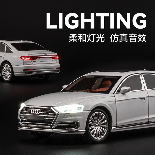 1:24 Audi A8L alloy car model RS7 simulation car model collection decoration boy car toy car gift