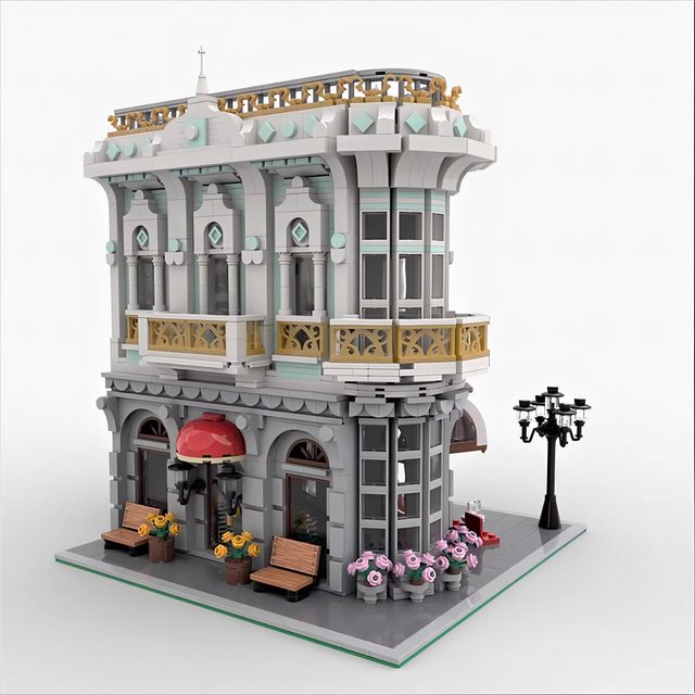 Chinese Building Blocks MOC-131134 Street View Building Series Cafe ...
