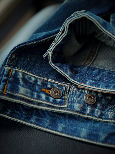 Classic hot-selling American retro vintage12oz selvedge denim washed distressed denim jacket JK001