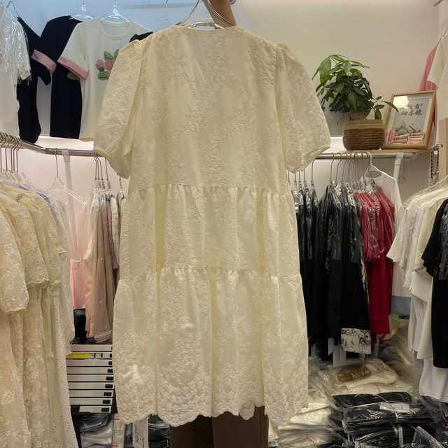 Heavy-duty Beaded White Lace Dress Women's Unique Bows National Style V ...