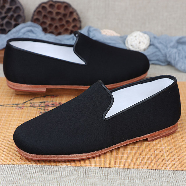 Old Beijing cloth shoes men's shoes handmade thousand -layer cowhide ...