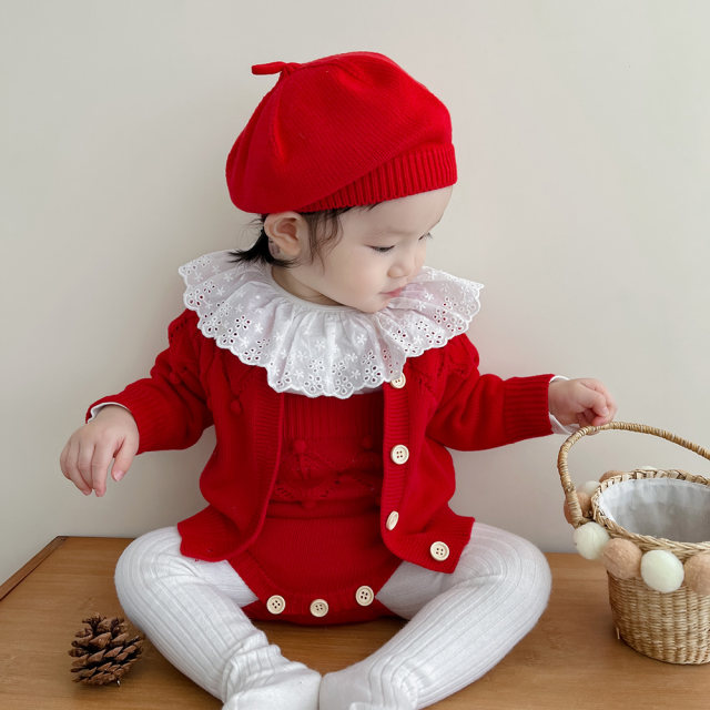 Korean baby clothes autumn dress female baby 100 days old dresses ...