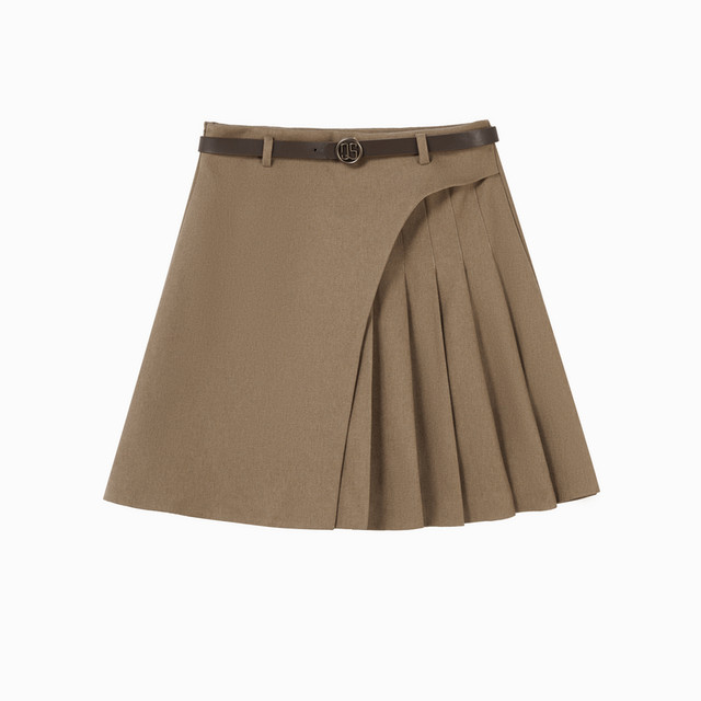 Qiushui Yiren oblique small A irregular half body skirt 2024 winter new ...