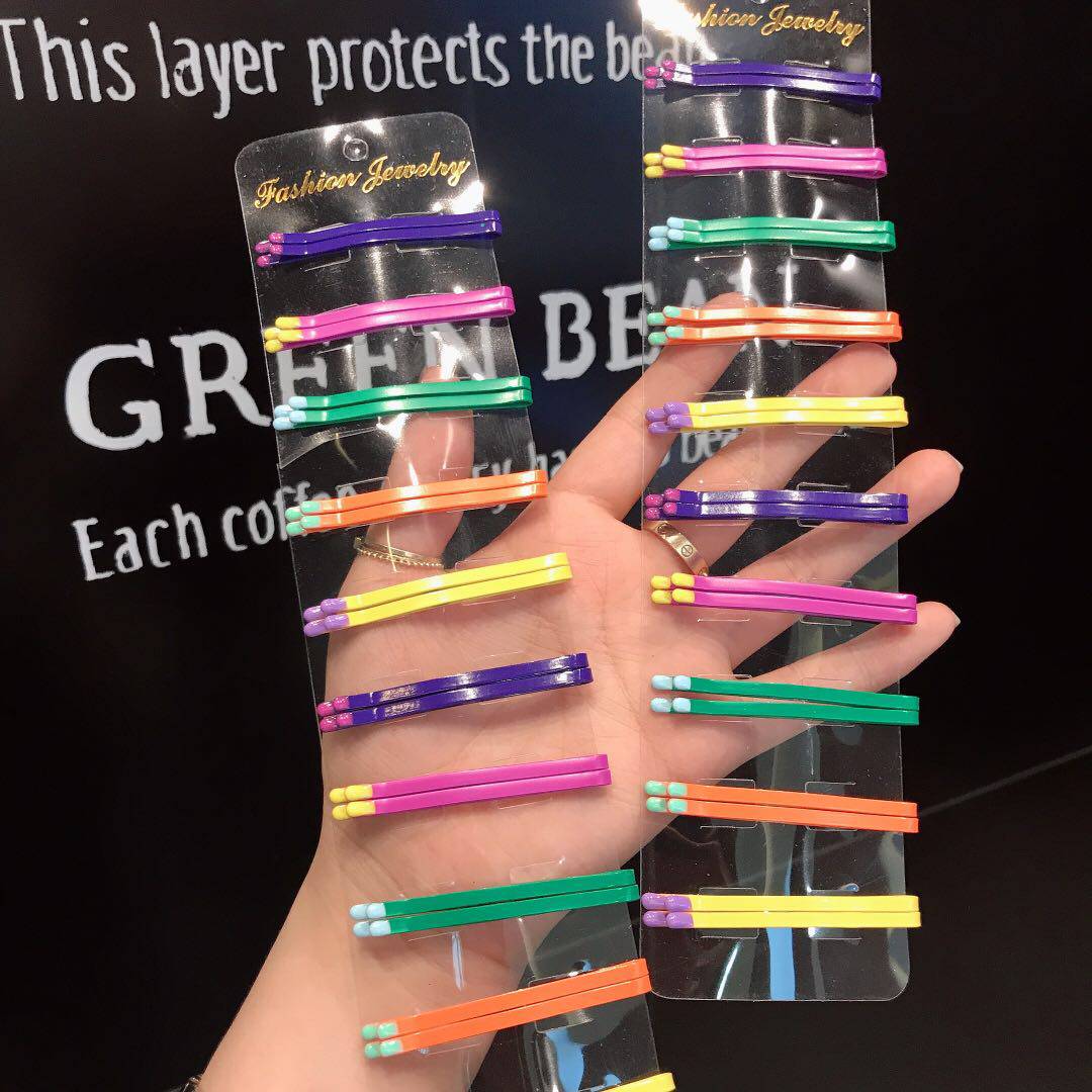 South Korea's Dongdaemun same style color dripping oil one-word clip ...