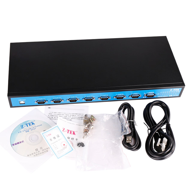 Z-TEK Lite USB to 8 serial port 9-pin hub COM port RS232 distributor ...