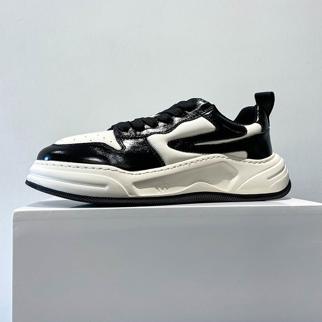 Men's shoes 2023 new spring black and white thick-soled heightening ...
