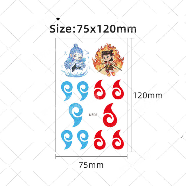 Glitter Nezha same tattoo sticker on the forehead Ao Bing dresses with ...