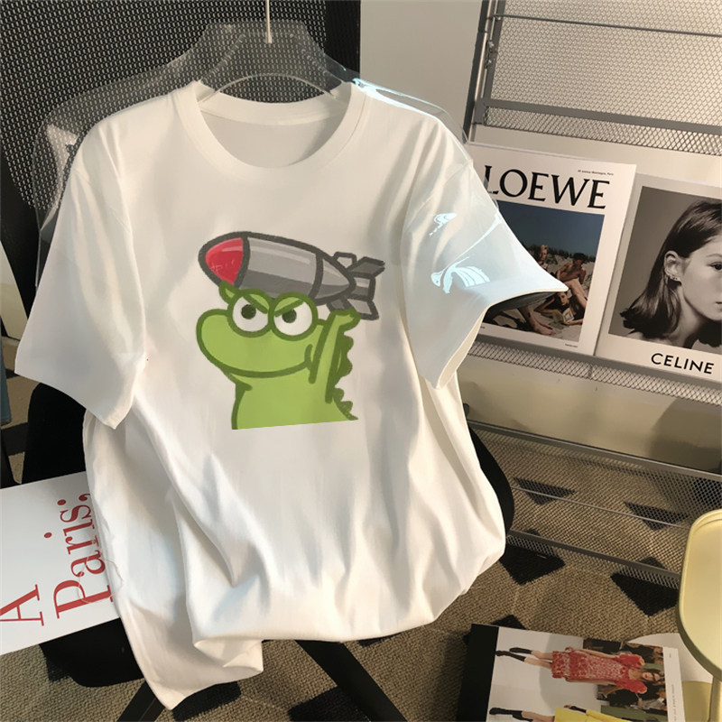 Little crocodile matcha daddy emoticon pack short-sleeved T-shirt DIY ...