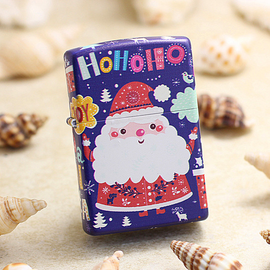 Zippo Santa Claus Painted Lighter - Authentic 205 Series