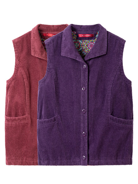 Grandma's spring jacket pure cotton corduroy vest vest vest elderly ...