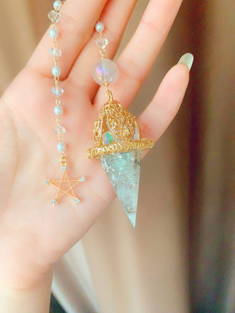 Spiritual natural white crystal color guarantee wealth chain pendant ...