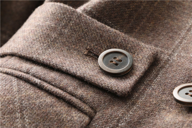 Fashionable and elegant pair of crafts belt, trimmed Welsh pattern wool ...