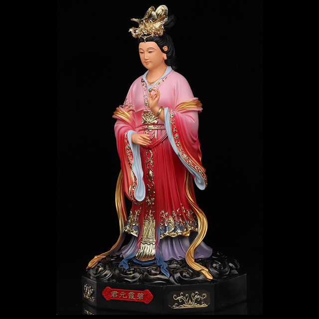 Standing Bixia Yuanjun Goddess Statue Resin White Marble Dongyue ...