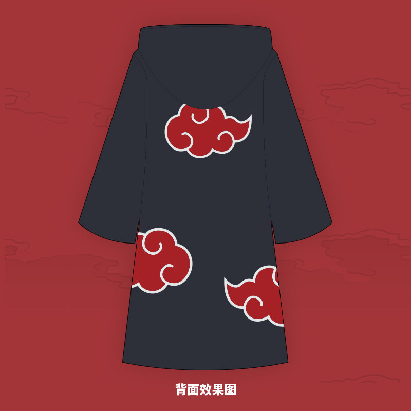 Naruto Sasuke Uchiha Cloak - Akatsuki Red Cloud Cosplay Costume