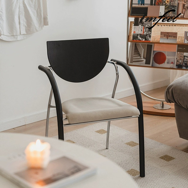 Nordic Medieval Dining Chair Simple Light Luxury Home Backrest Iron ...