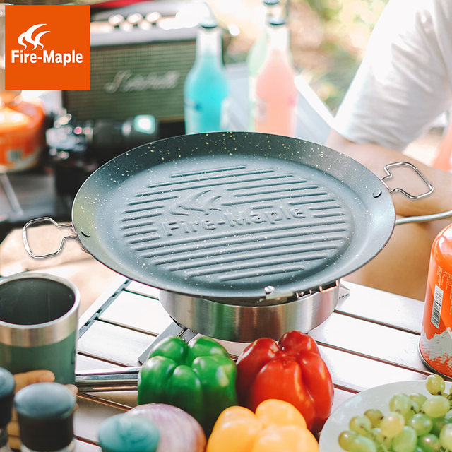 Fire maple outdoor frying pan dual-use camping picnic barbecue plate ...