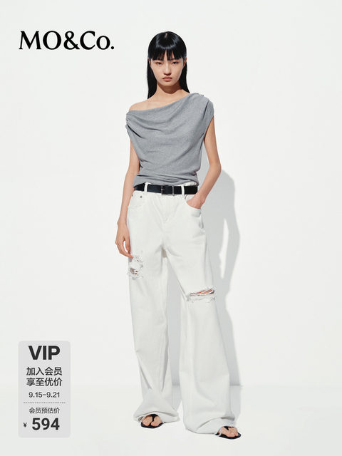 Moco Top 2025 Summer New Stretch Tencel Acetate Pleated Drape Slanted ...