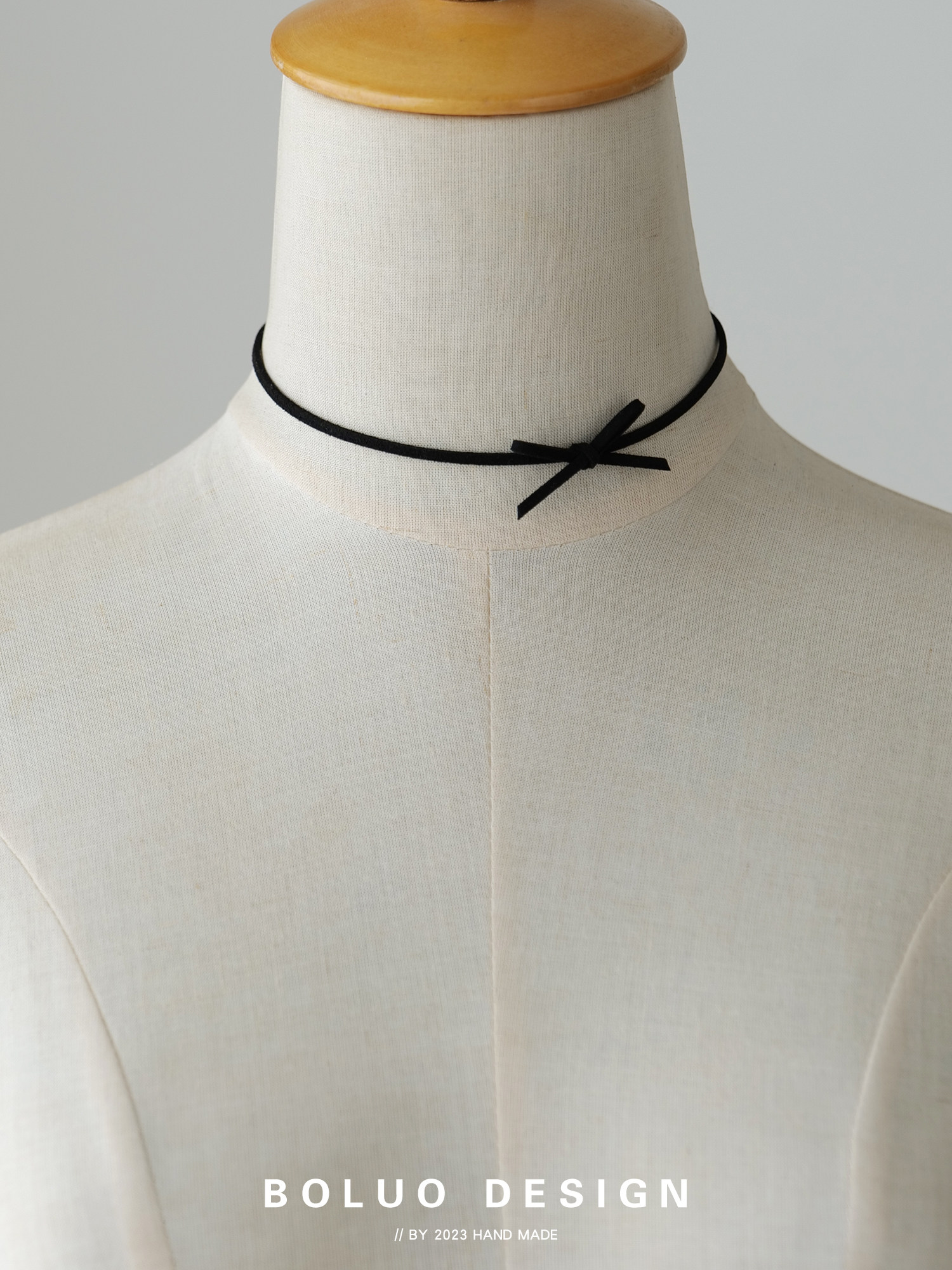Pineapple handmade black narrow suede choker bow sweet and cool hot ...