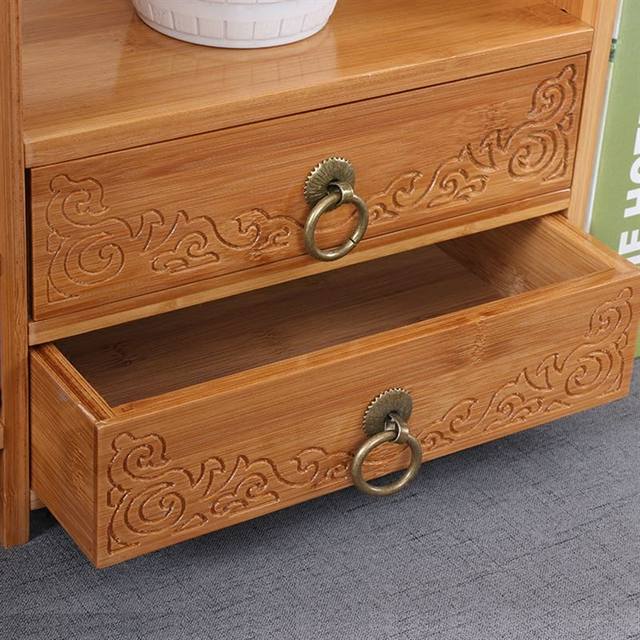 Desktop computer monitor heightening shelf bamboo solid wood ...