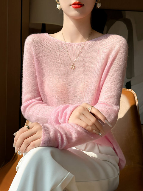 Gentle and soft ~ High-end cashmere sweater thin round neck sweater for ...