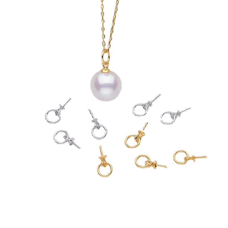 DIY pearl accessories S925 sterling silver empty holder 3M disc pendant accessories for women ...