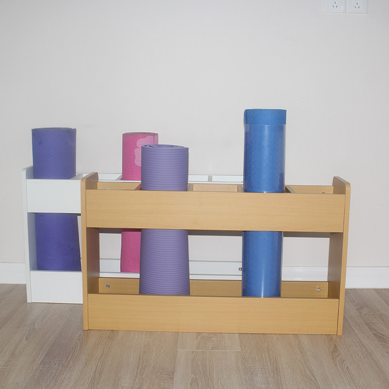 Wooden Yoga Mat Storage Rack - Modern Minimalist