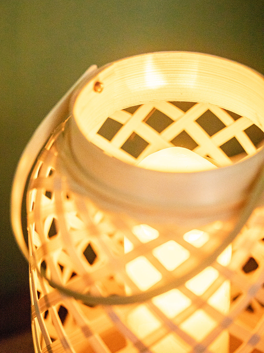 Exotic Beauty Bamboo Lantern - Chinese Style Floor & Handheld Candle Holder