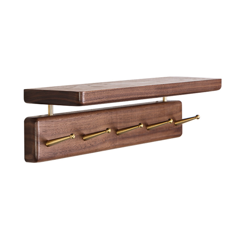 Black Walnut Coat Hooks Key Hooks Storage Racks Wall-Mounted