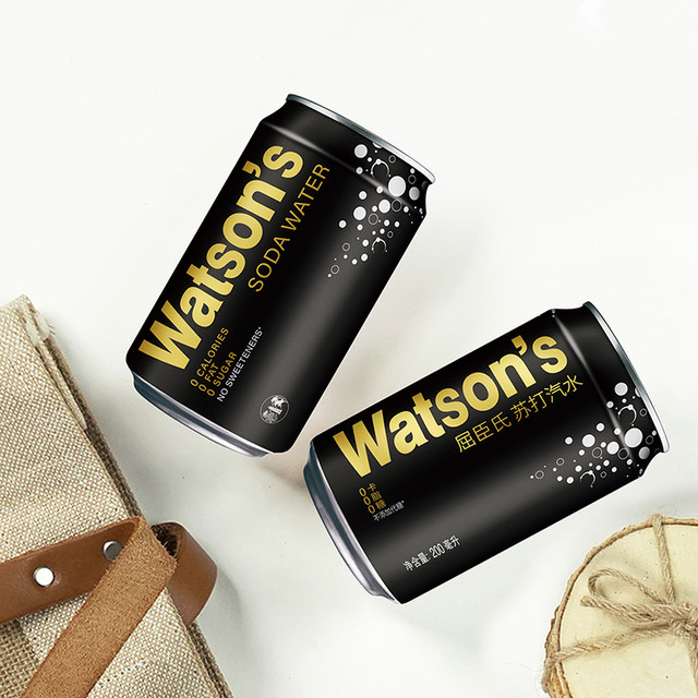 Watsons soda water original flavor 200ml*30 cans of carbonated sugar-free bubble mini cans full box