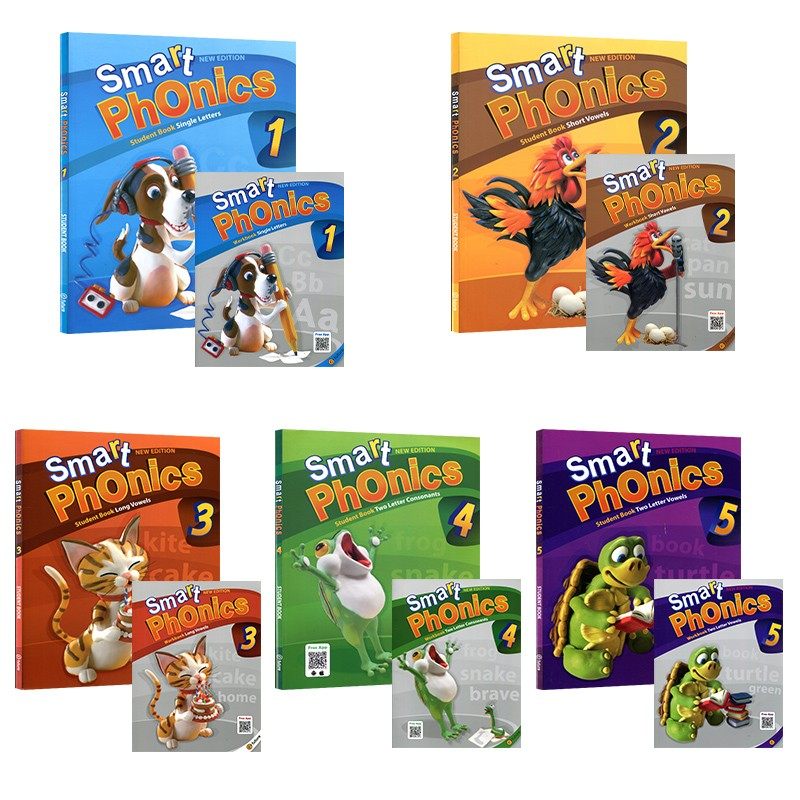หนังสือเรียนการตรัสรู้ภาษาอังกฤษสำหรับเด็ก smart phonics 1/2/3/4/5
