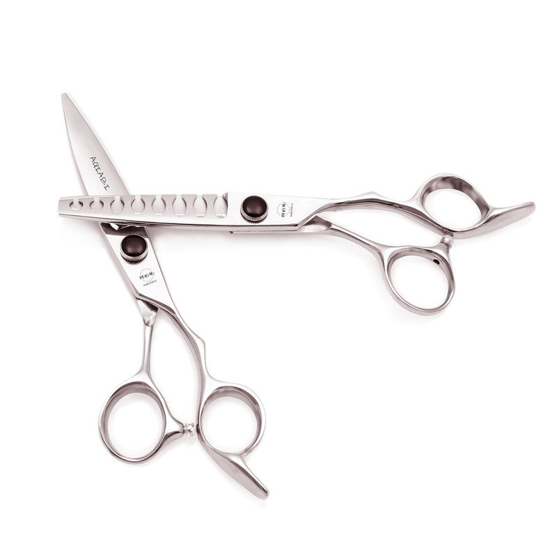 Achabi Genuine Fat Barber Scissors Willow Leaf Sliding Japanese Curved ...