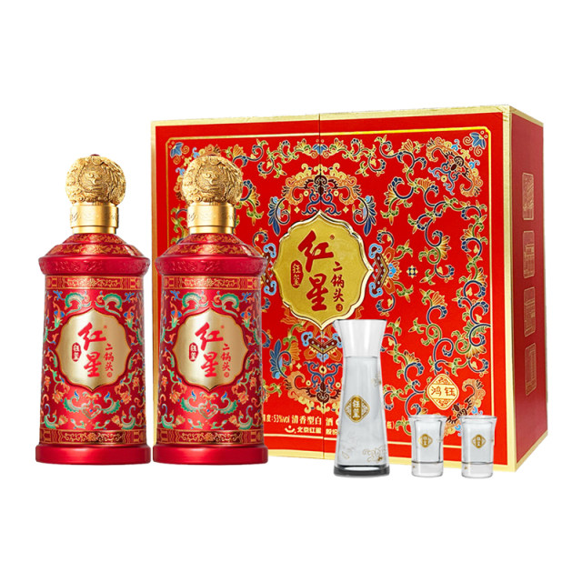 Red Star Erguotou Yuxi Hongyu Gift Box 53 degrees 500ml*2 bottles of ...