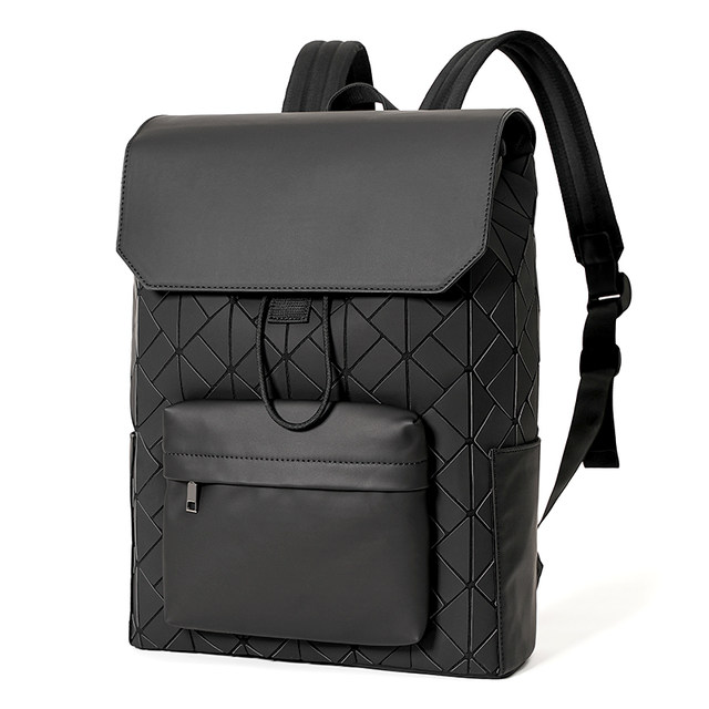 Trendy casual geometric rhombus men's backpack, high-end fashion large ...