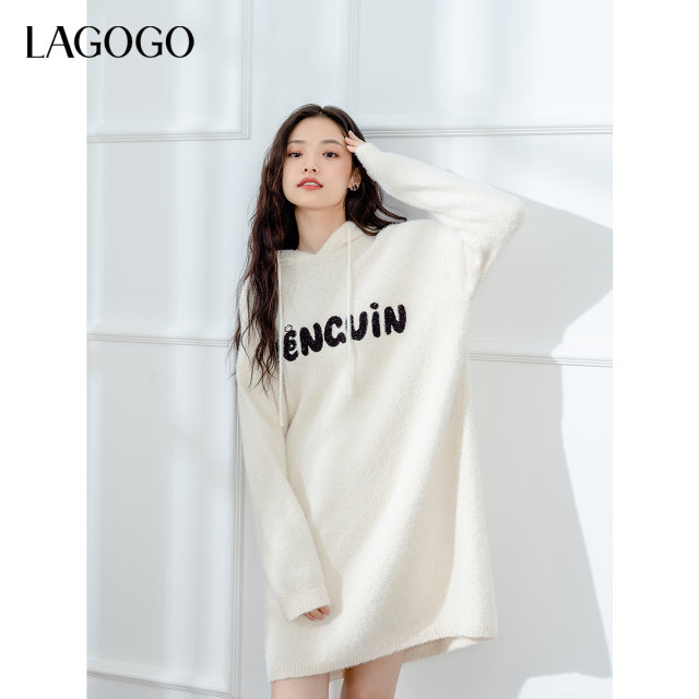 LAGOGO Lagugu 2024 winter new hooded vitality loose letter sweatshirt ...