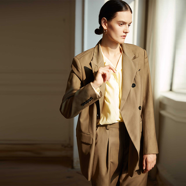 Cuisuyun21 Spring independent designer pickles green double buckle suit ...