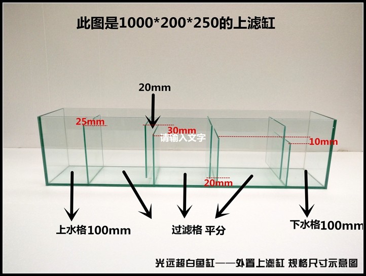 Ultra-White Fish Tank External Filter: Gold Crystal Glass Tank