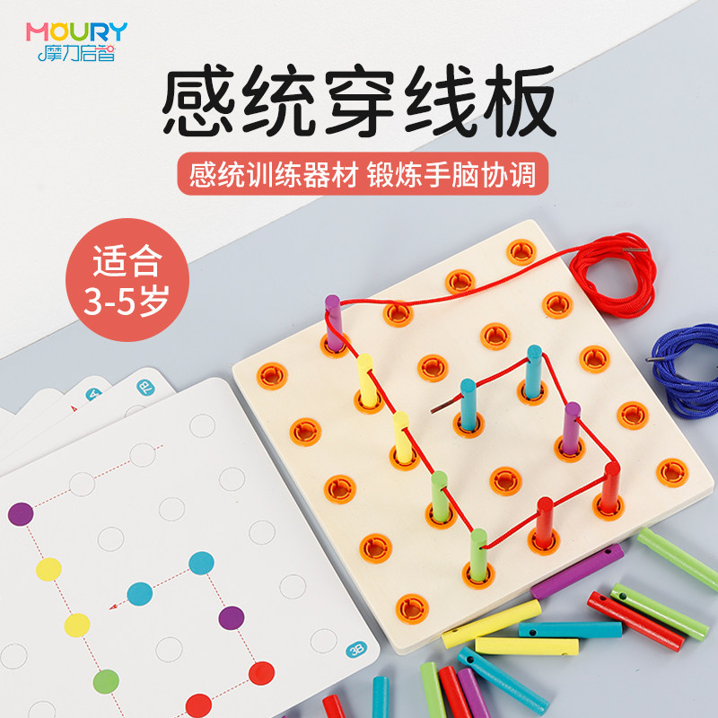 Montessori Threading Board - Sensory Integration Training Beaded ...