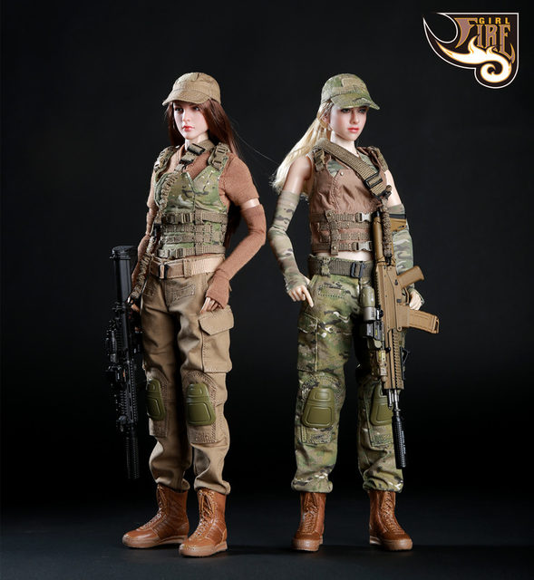 1/6 Tactical female gunner fire series camouflage uniform military ...