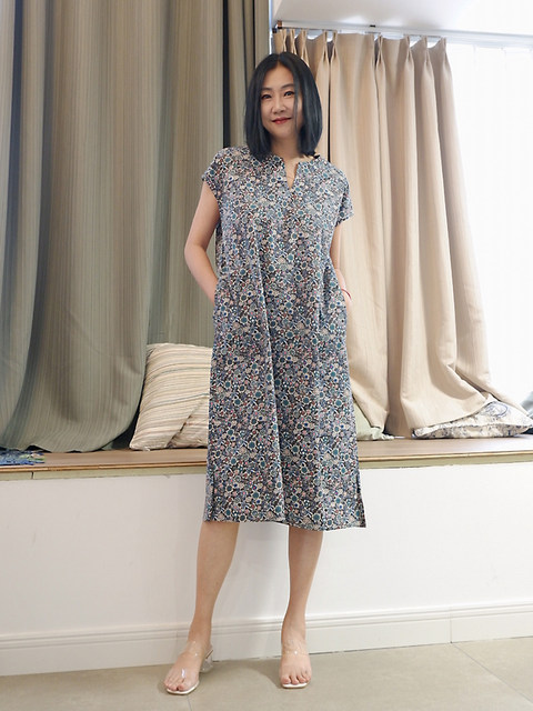 Jiang Huan Design Summer Japanese imported pattern pure cotton V-neck loose and comfortable ...