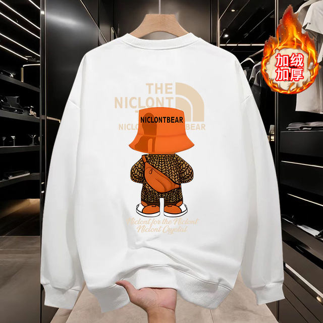 Tide brand heavy -dough sweater men's autumn and winter loose round ...