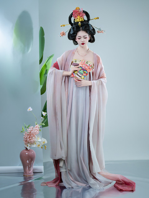 Shanchi Hanfu Flowers and Birds Tang style slim chest-length skirt big ...