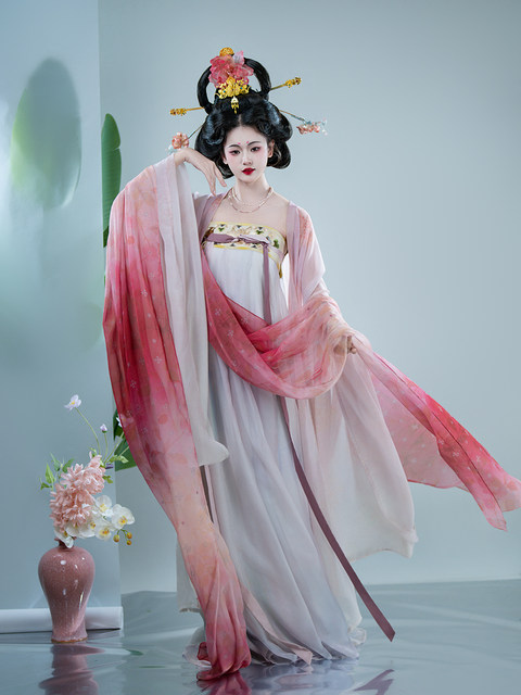 Shanchi Hanfu Flowers and Birds Tang style slim chest-length skirt big ...