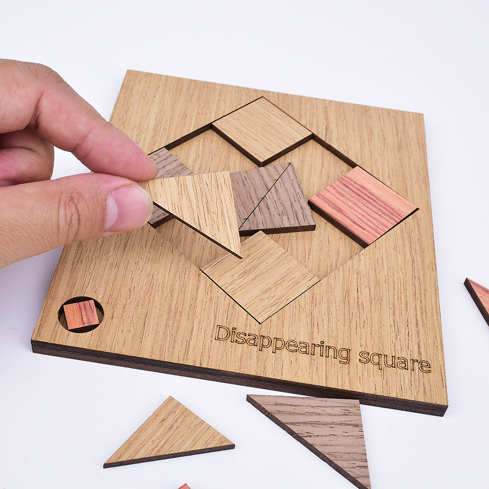 Disappearing Square Wooden Puzzle for Adults by Puzzlenofit