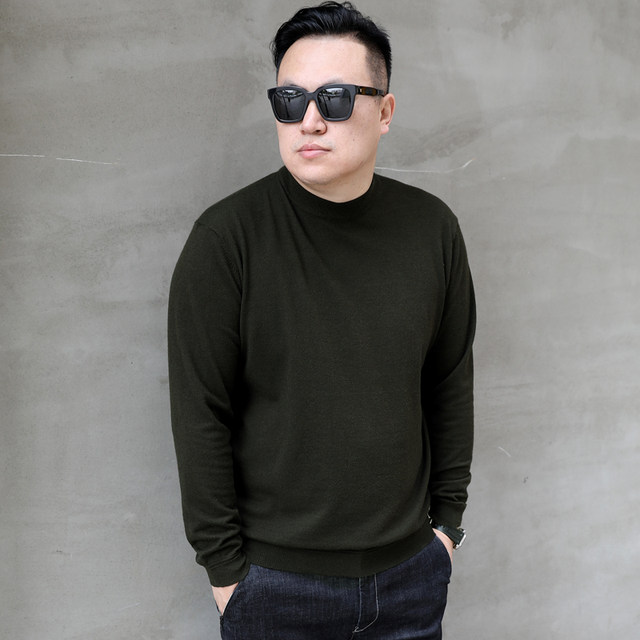 New autumn and winter thin solid color large fat plus fat plus size men ...