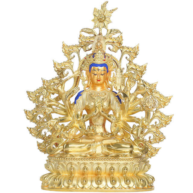 Zhunti Buddha Mother Statue Brass Fully Gilded Home Worship 9-inch ...