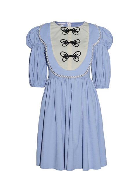 XUNRUO Xunruo designer brand star-style princess dress blue butterfly ...