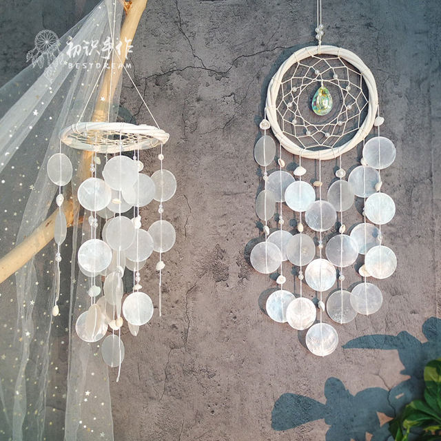 First time to learn handmade original sun catcher shell dream catcher ...